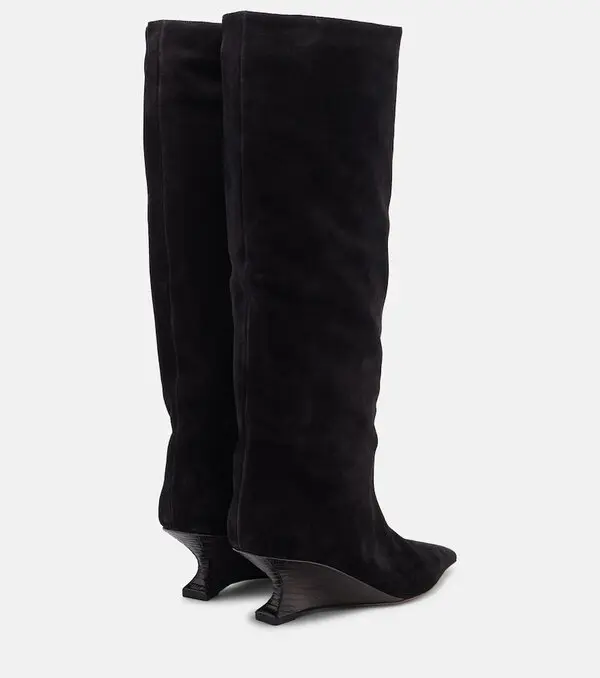 Paris Texas Suede Knee-high Boots - Black