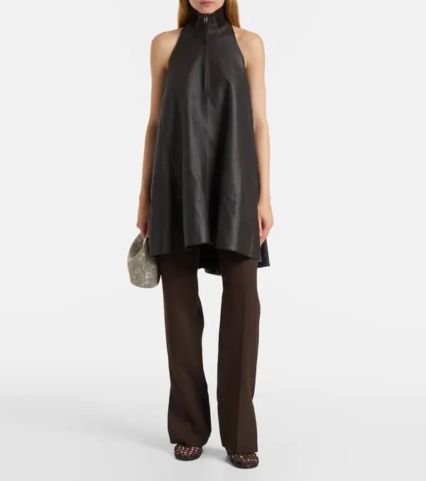 Jacquemus Triangle Leather Minidress
