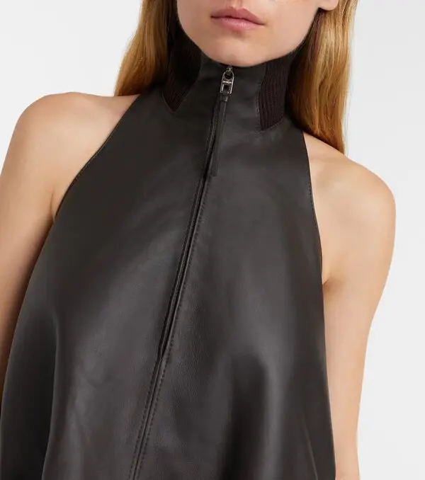 Jacquemus Triangle Leather Minidress