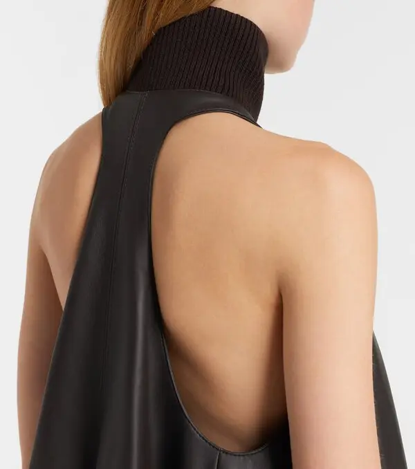 Jacquemus Triangle Leather Minidress