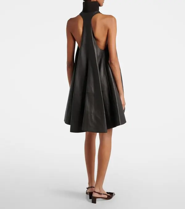 Jacquemus Triangle Leather Minidress - Brown