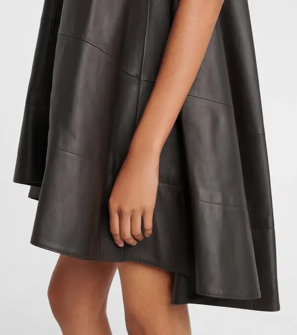Jacquemus Triangle Leather Minidress - Brown