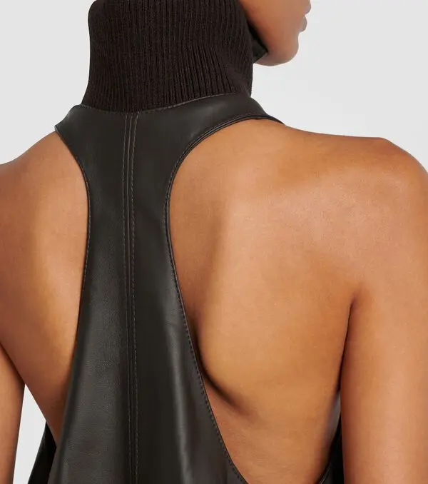 Jacquemus Triangle Leather Minidress - Brown