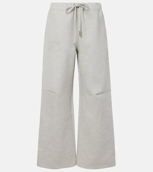 JEAN PAUL GAULTIER Embossed Logo Cotton Sweatpants - Grey