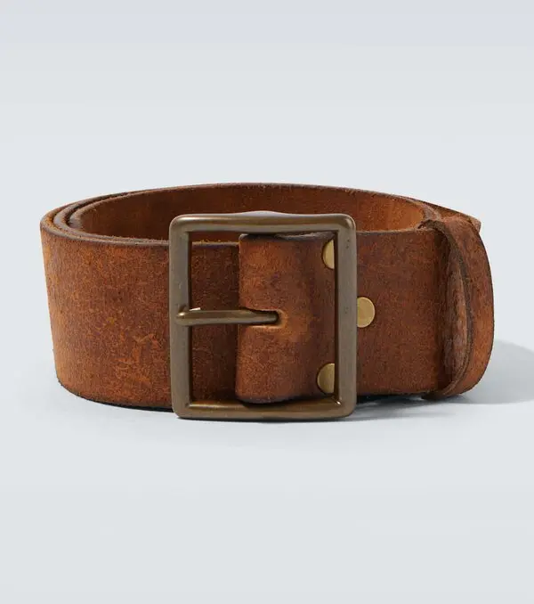 Ralph Lauren Jones Distressed Leather Belt - Brown