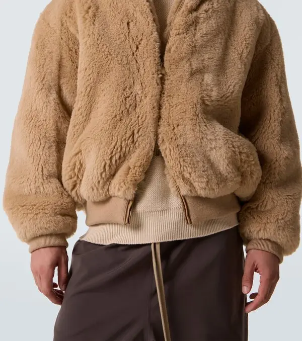 Fear Of God Alpaca And Cotton Teddy Bomber Jacket