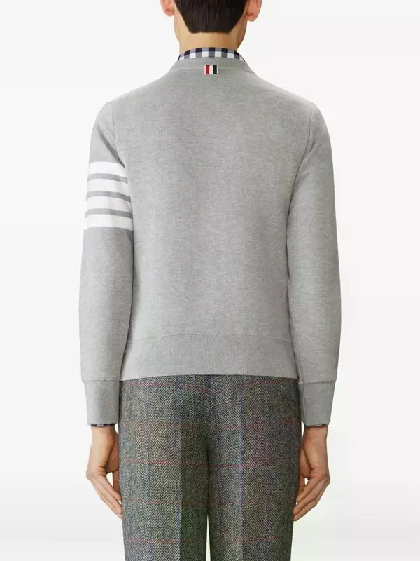 Thom Browne Loopback Sweatshirt With Birds-patch And 4-bar - Grey