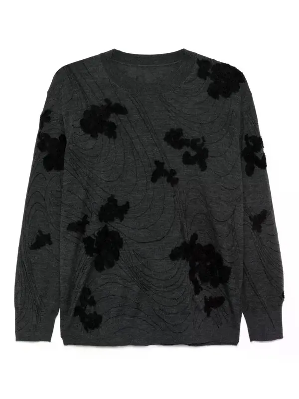 JNBY Floral-embellished Wool Pullover
