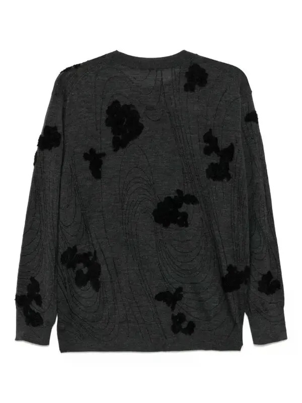 JNBY Floral-embellished Wool Pullover
