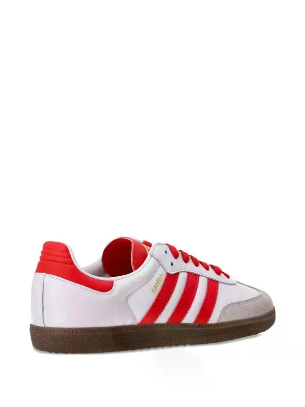 Adidas Samba Three-Stripe Sneakers - Red | Editorialist
