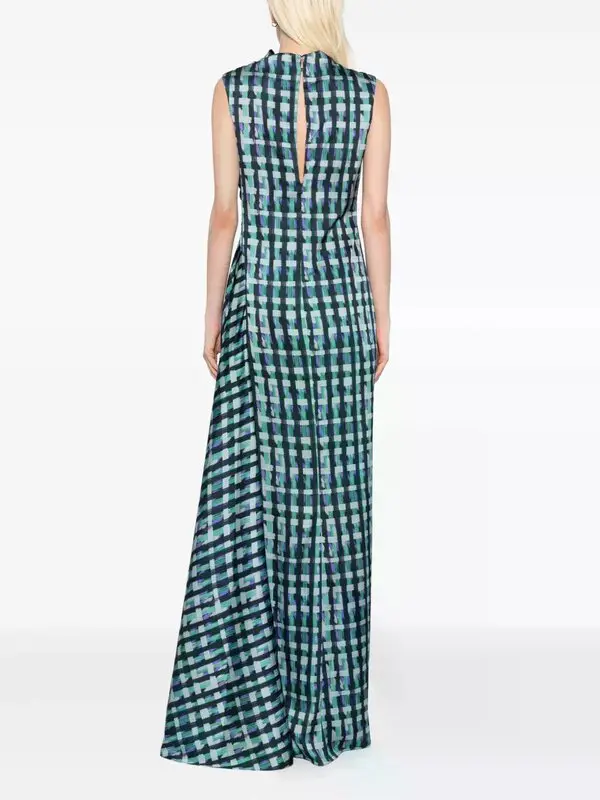 Amsale Satin Checked Gown