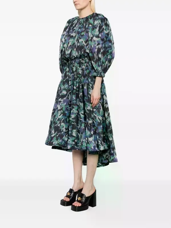Amsale Printed Midi Dress
