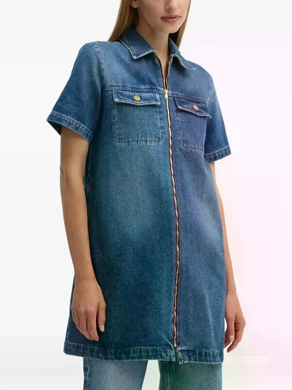 A.p.c. Zip-front Denim Mini Dress