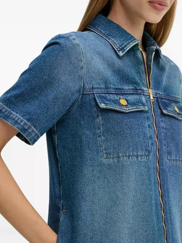 A.p.c. Zip-front Denim Mini Dress
