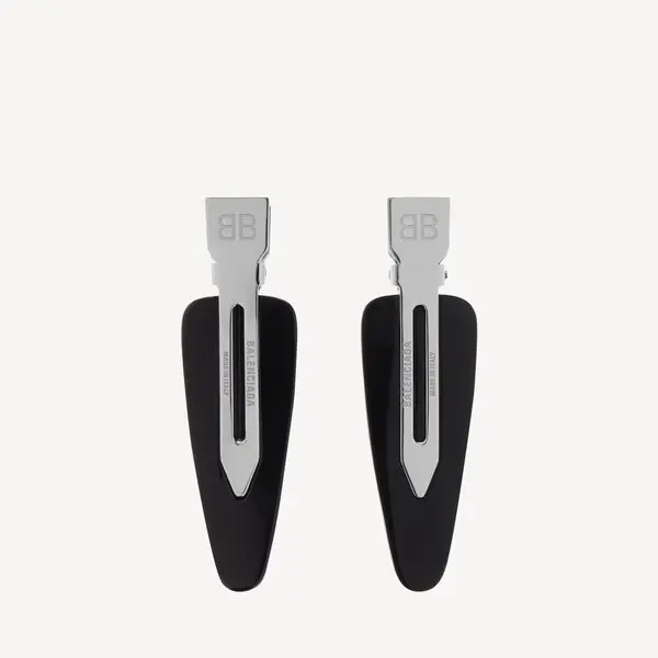 Balenciaga Salon Bb Clip Set Of 2 - Black