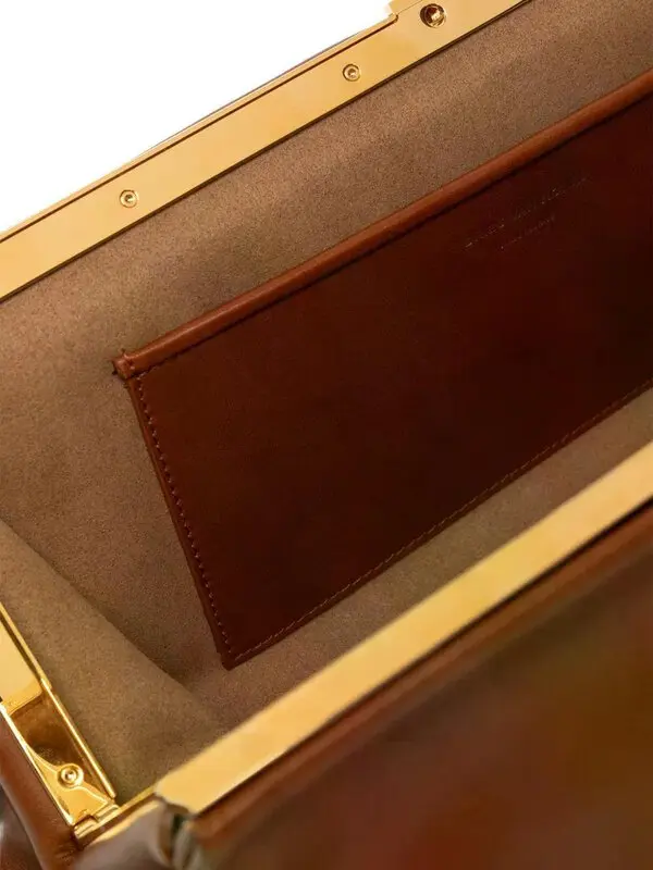 Dries Van Noten Medium Leather Clutch - Brown