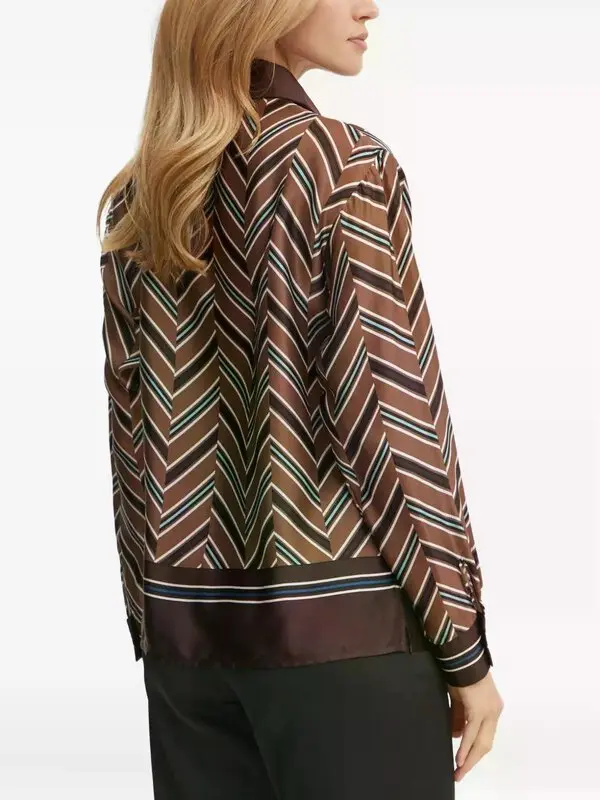 Luisa Spagnoli Geometric-pattern Collared Shirt - Brown