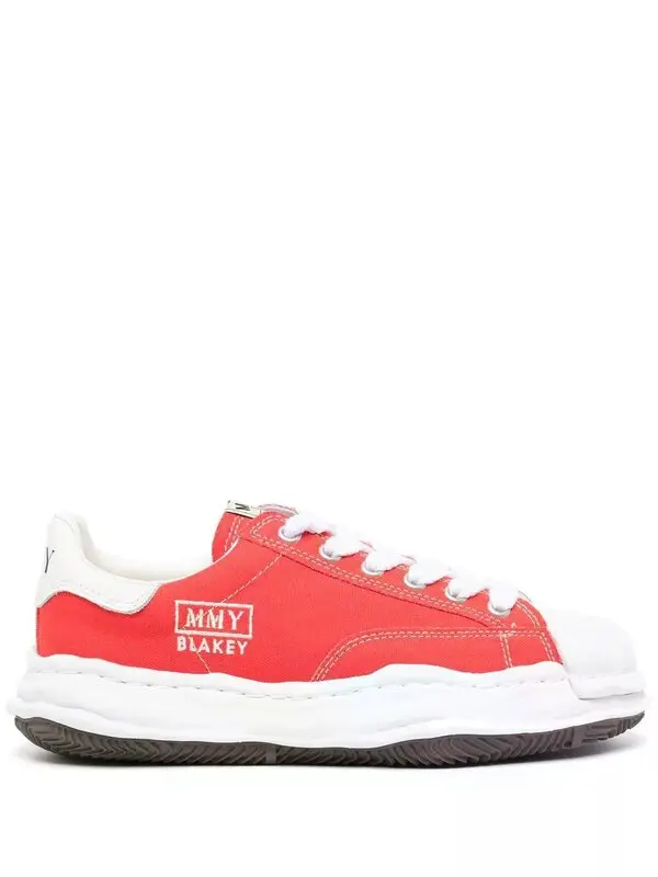 Mihara Yasuhiro Ridged-trim Low-top Sneakers - Red