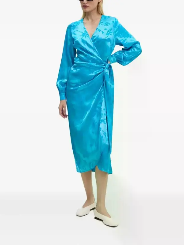 NEVER FULLY DRESSED Wrap Midi Dress