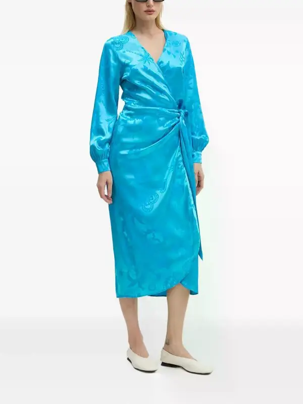 NEVER FULLY DRESSED Wrap Midi Dress
