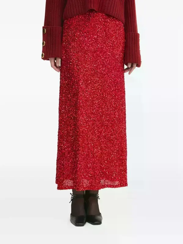 NEVER FULLY DRESSED Sequin-embellished Midi Skirt
