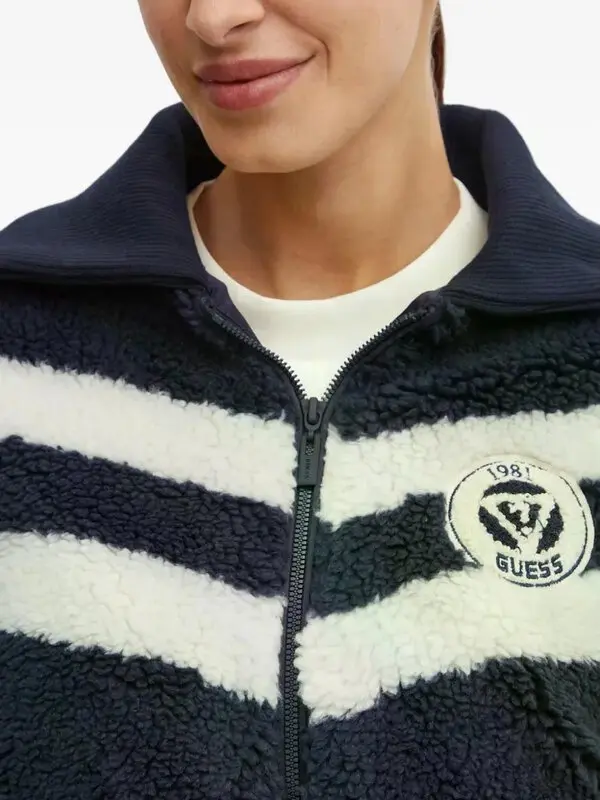 Guess Striped Teddy-effect Bomber Jacket