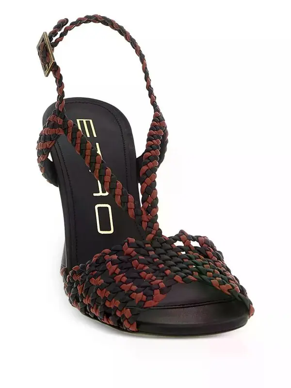 Etro Woven Leather Sandals - Black
