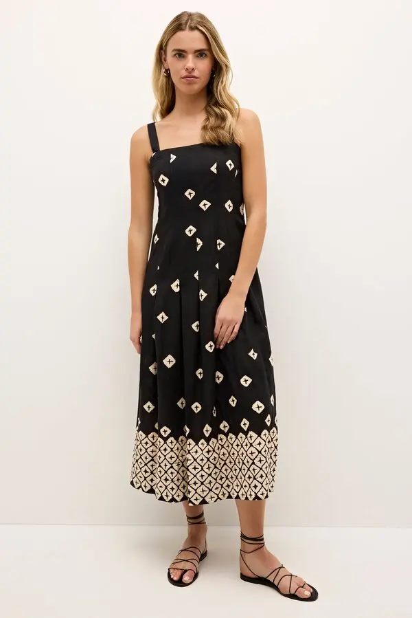 MARIE OLIVER Dixon Shibori Print Sundress - Ceramic