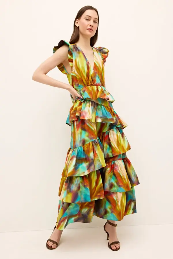 MARIE OLIVER Marisol Tiered Ruffle Dress