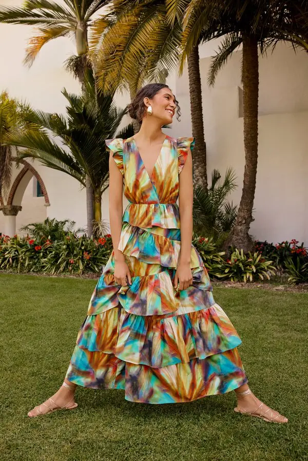 MARIE OLIVER Marisol Tiered Ruffle Dress