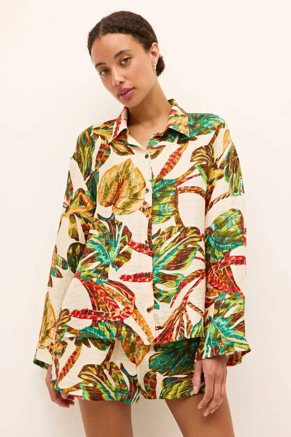 MARIE OLIVER Nico Beach Shirt - Jungle