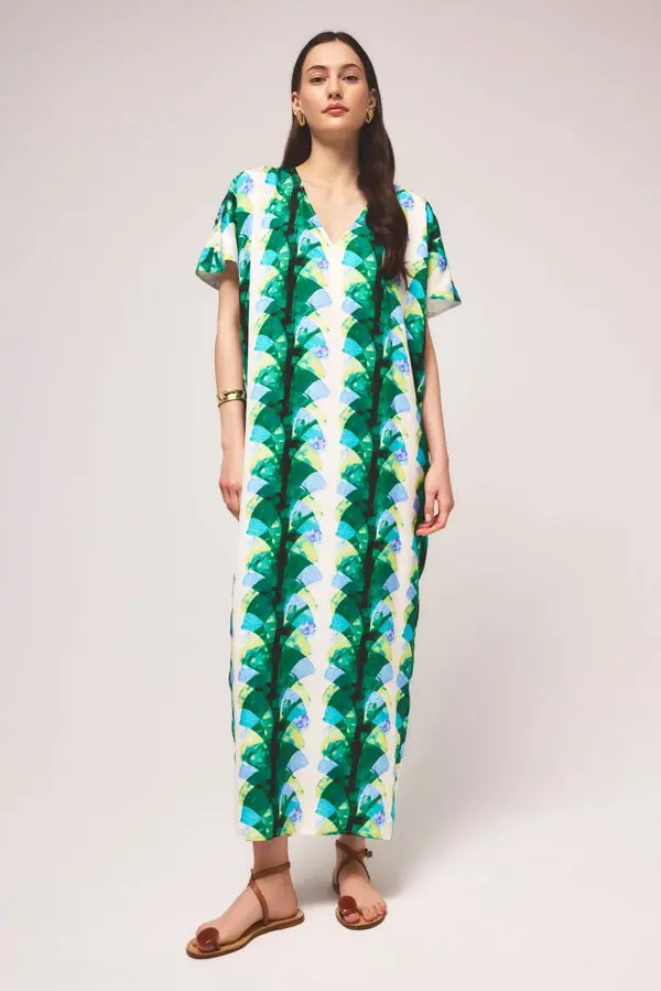 MARIE OLIVER Nina Printed Caftan - Gingko