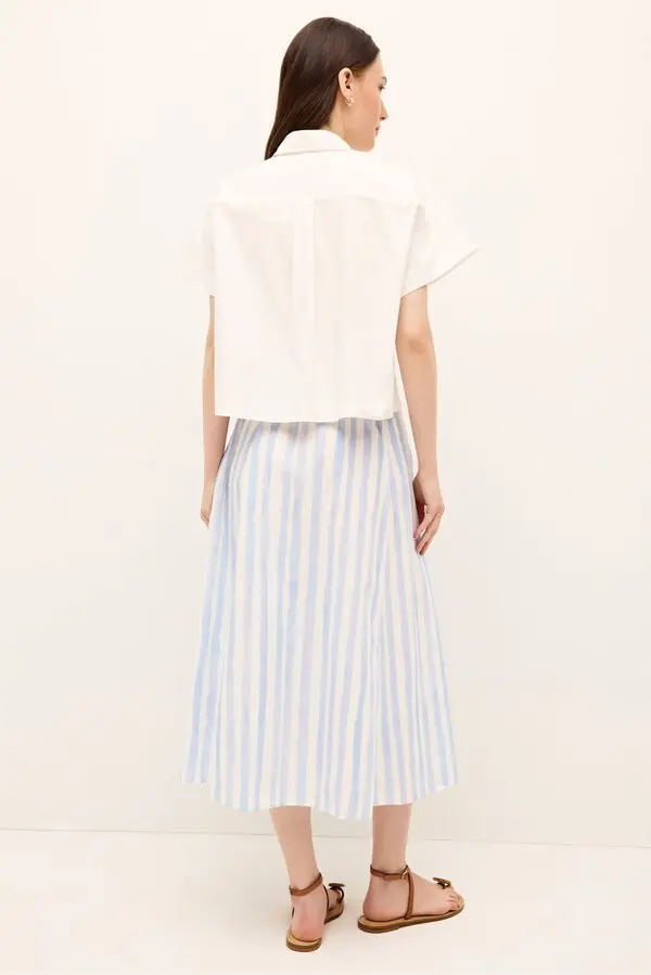 MARIE OLIVER Sasha Striped Skirt - Agua