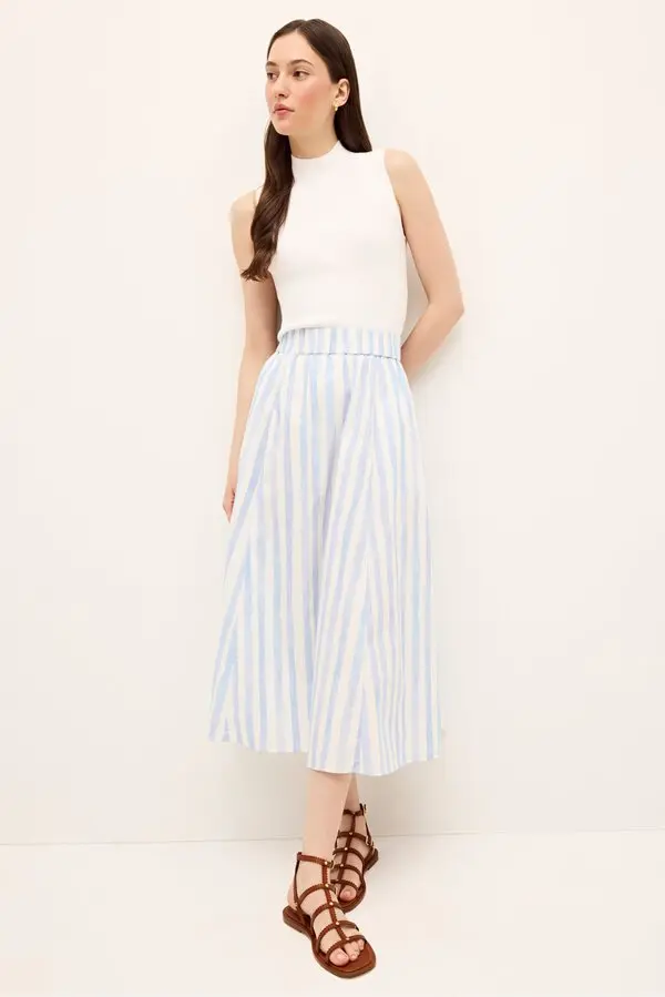 MARIE OLIVER Sasha Striped Skirt - Agua