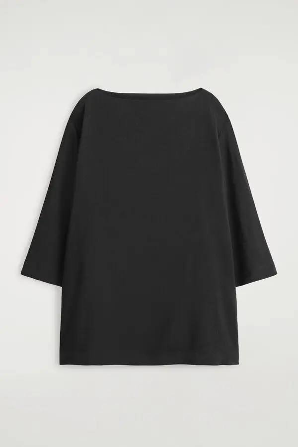 Cos Linen Blend A-line Mini Dress - Black