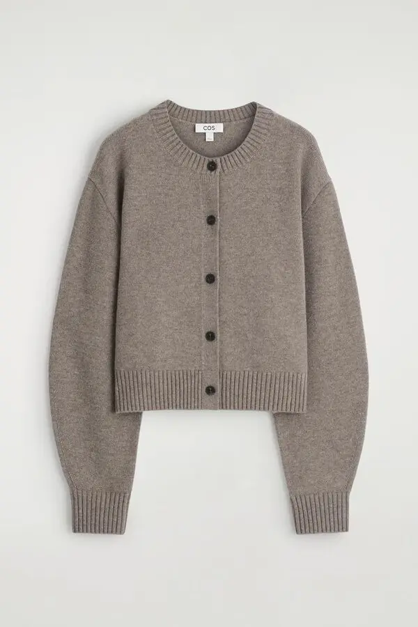 Cos Merino Wool Cardigan - Brown