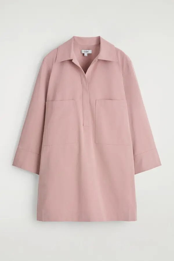 Cos Utility Mini Shirt Dress - Pink