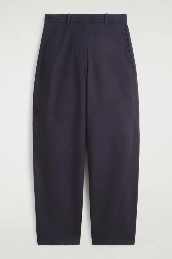 Cos Barrel-leg Cotton Chinos - Navy