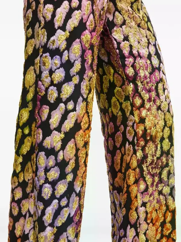 FORTE_FORTE Metallic Leopard-pattern Trousers