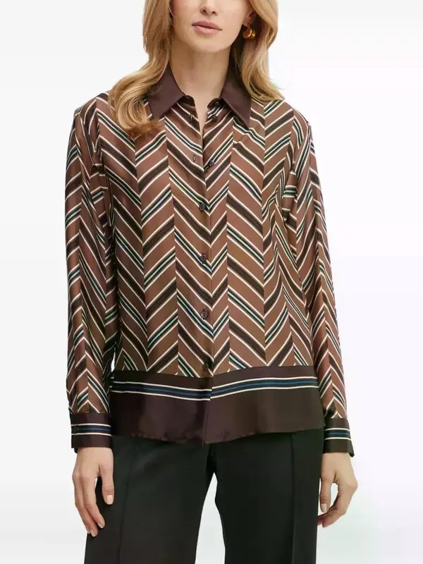 Luisa Spagnoli Geometric-pattern Collared Shirt