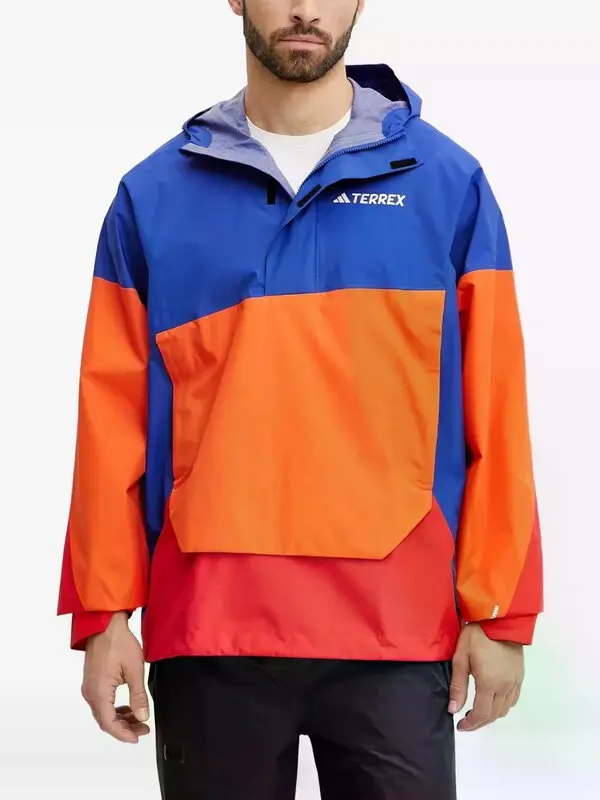 Adidas Colour-blocked Hooded Jacket - Orange