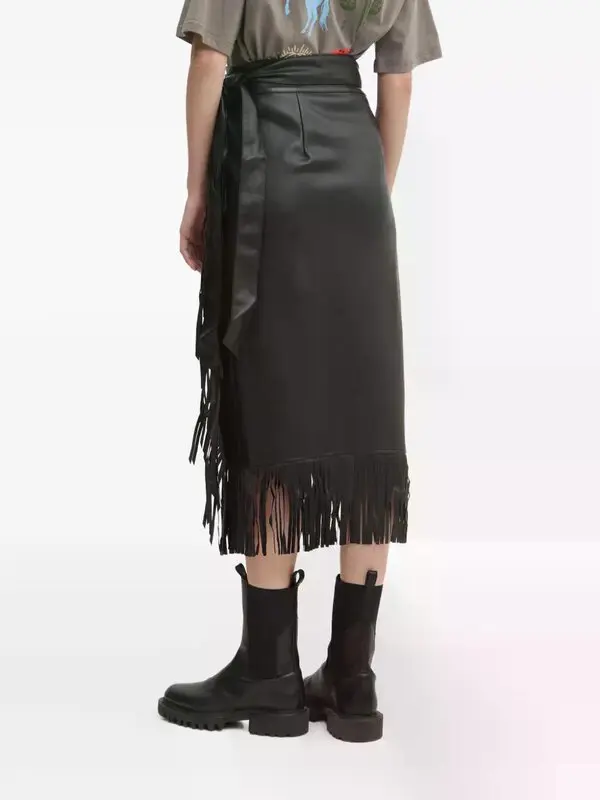 NEVER FULLY DRESSED Fringe-trim Wrap Skirt