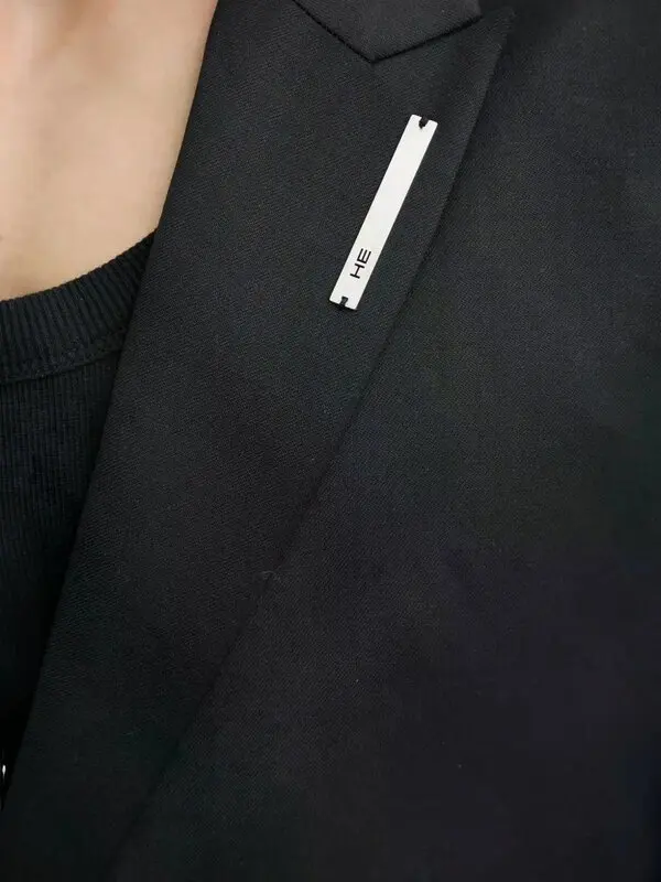 HELIOT EMIL Lapel-detail Logo-plaque Blazer