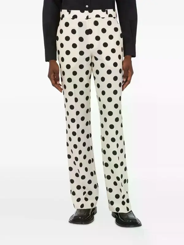 Moschino Polka-dot Wool Trousers