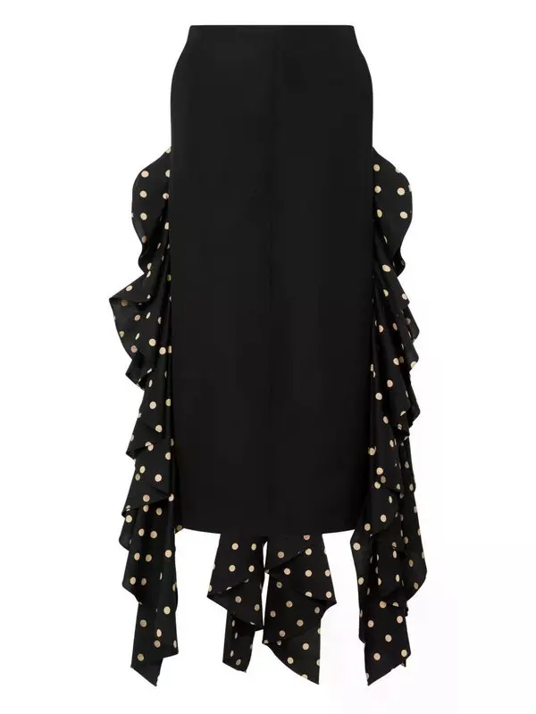 Moschino Polka-dot Ruffle Skirt