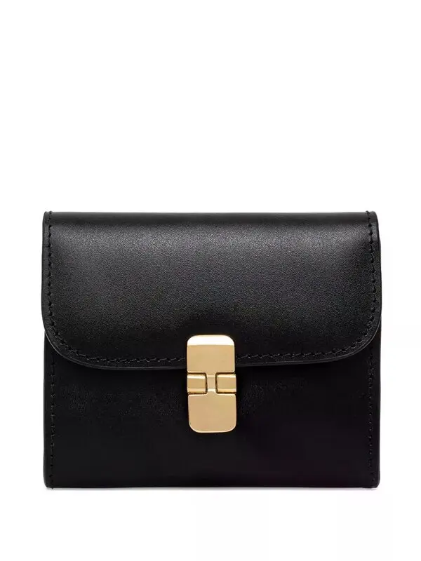 A.p.c. Grace Curved-flap Leather Wallet - Black