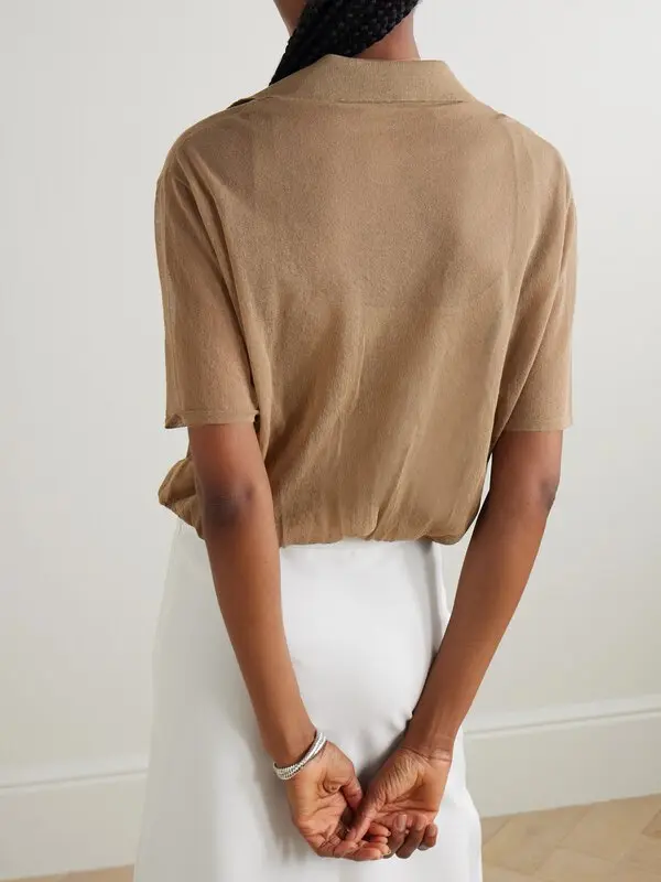 Max Mara Vespa Cropped Cotton-blend Polo Shirt