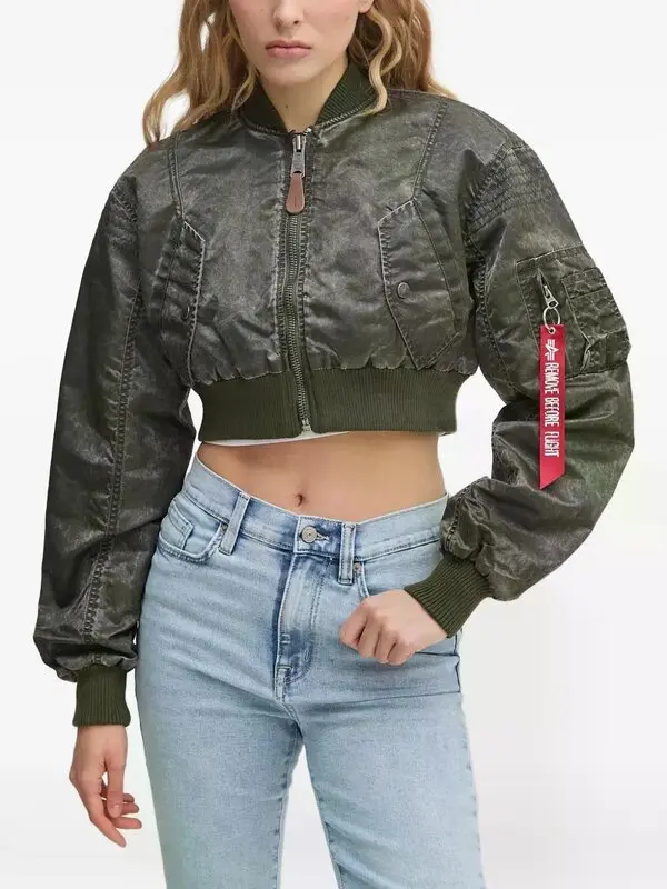 Alpha Industries Zip-up Cropped Bomber Jacket