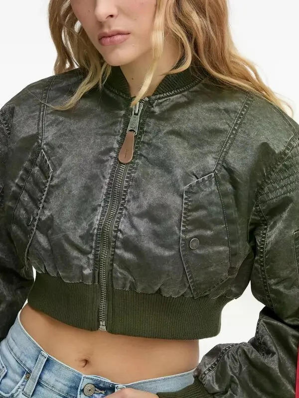 Alpha Industries Zip-up Cropped Bomber Jacket