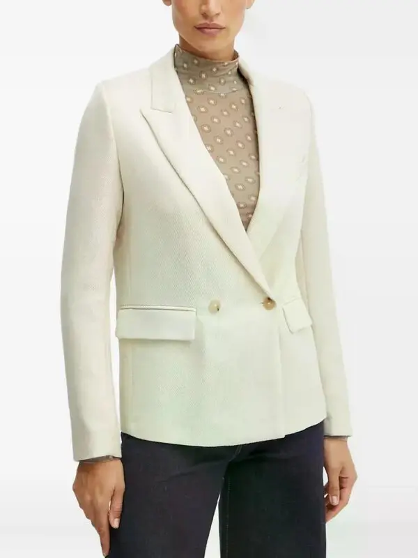 FORTE_FORTE Double-breasted Twill Blazer